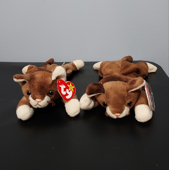 Ty | Toys | Ty Original Beanie Babies Pounce The Cat 997 Set Of 2 ...